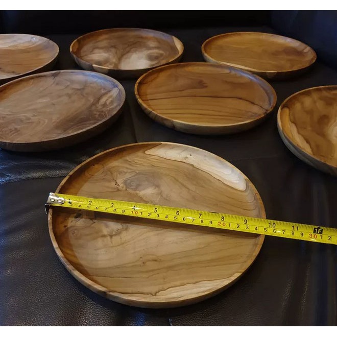 KAYU Whole Teak Wood Plate diameter 25cm grade (Unit) (REAL PICTURE ...