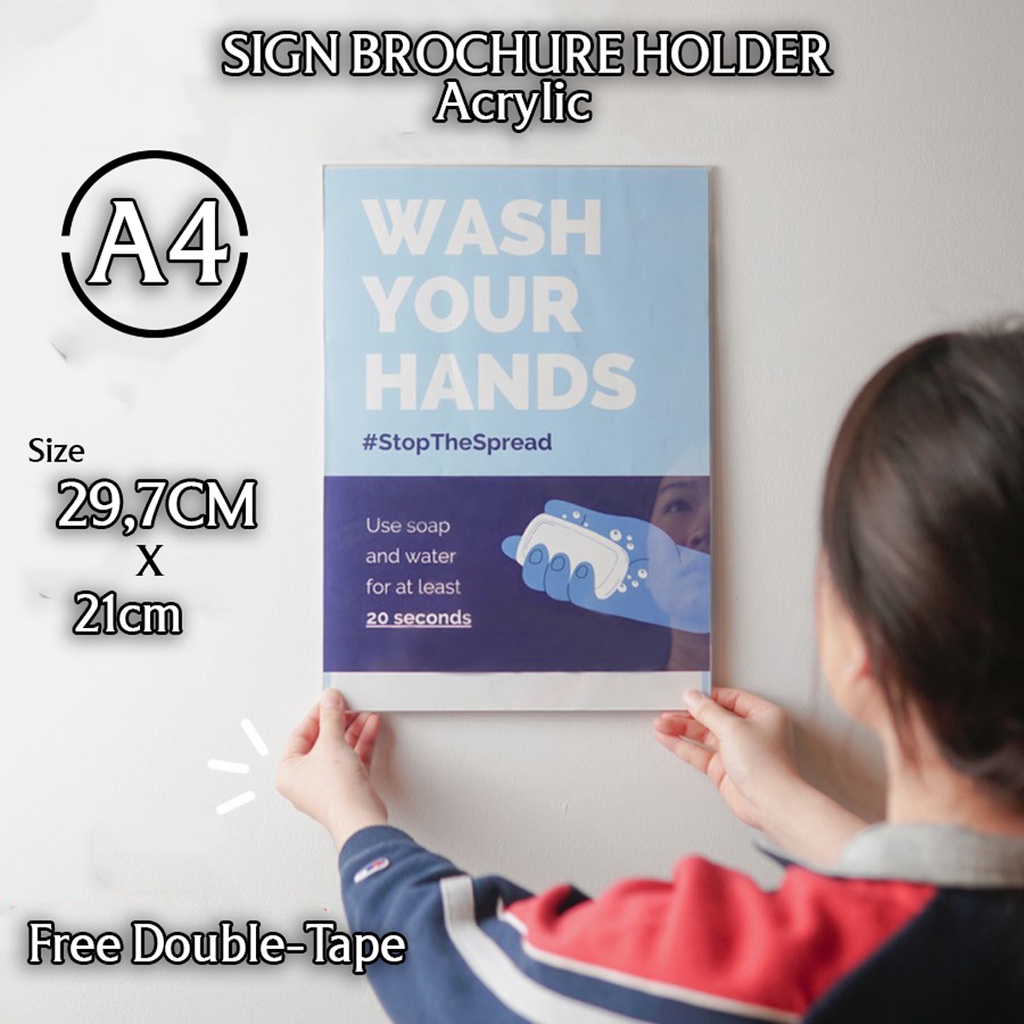 Acrylic Brochure Sign Holder A4 / Acrylic Sticker / Sign Holder Tent ...