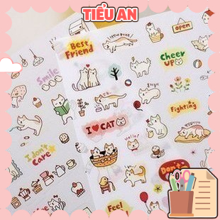 Stickers with many cute cat motifs (6 Pages) | Shopee Singapore