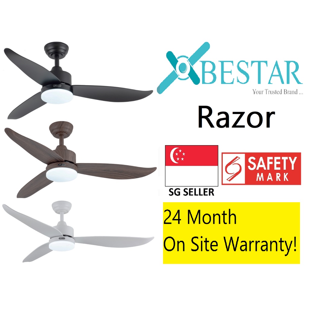 Bestar Razor Ceiling Fan with LED ( DC fan - 46/54Inch) | Shopee Singapore