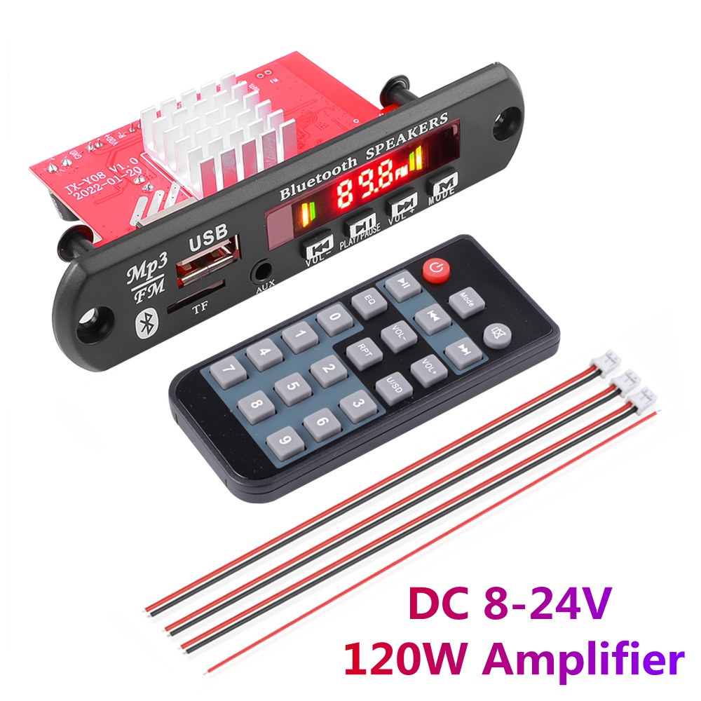 Car Audio Amplifier 120W Bluetooth V5.0 Decoder Board Auto Amplifier ...