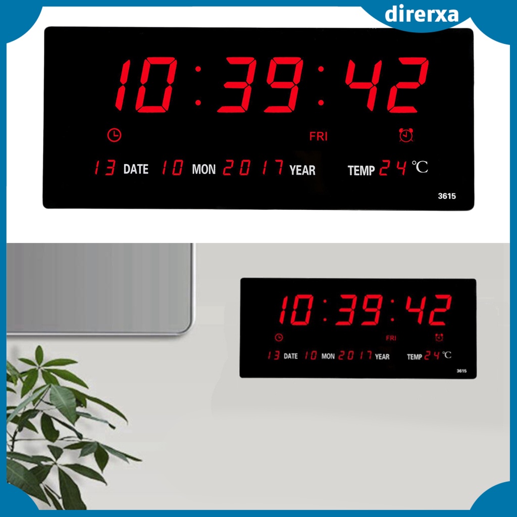 Digital Clock, Large LED Word Display Digital Wall Clock, 12/14H ...