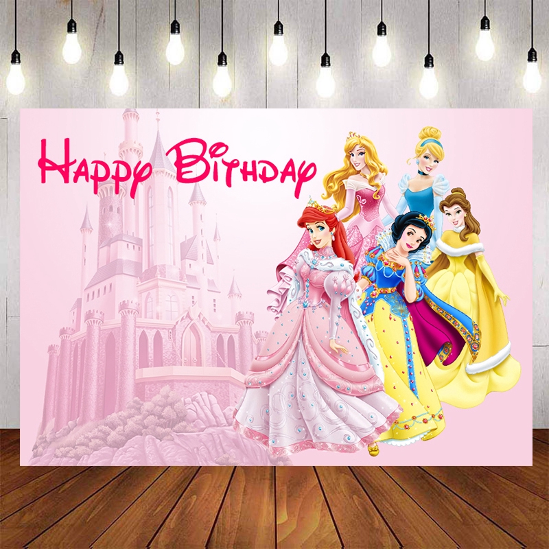 New Design Pink Princess Backdrops Castle Girls Birthday Party ...
