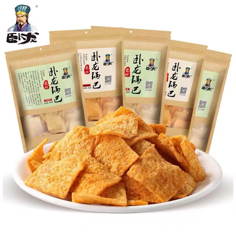 卧龙锅巴 Wolong Guoba Rice Cracker 400g Five Spice Wuxiang / Hot Spicy ...