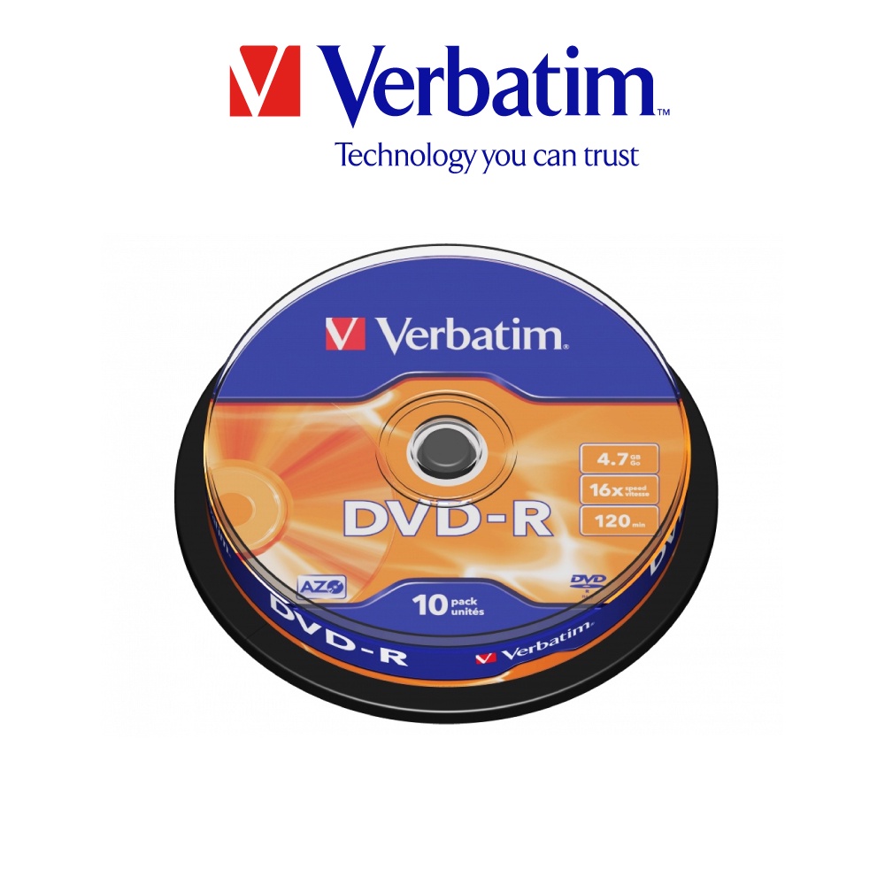Verbatim DVD-R 16X 10pk Spindle (43523) | Shopee Singapore