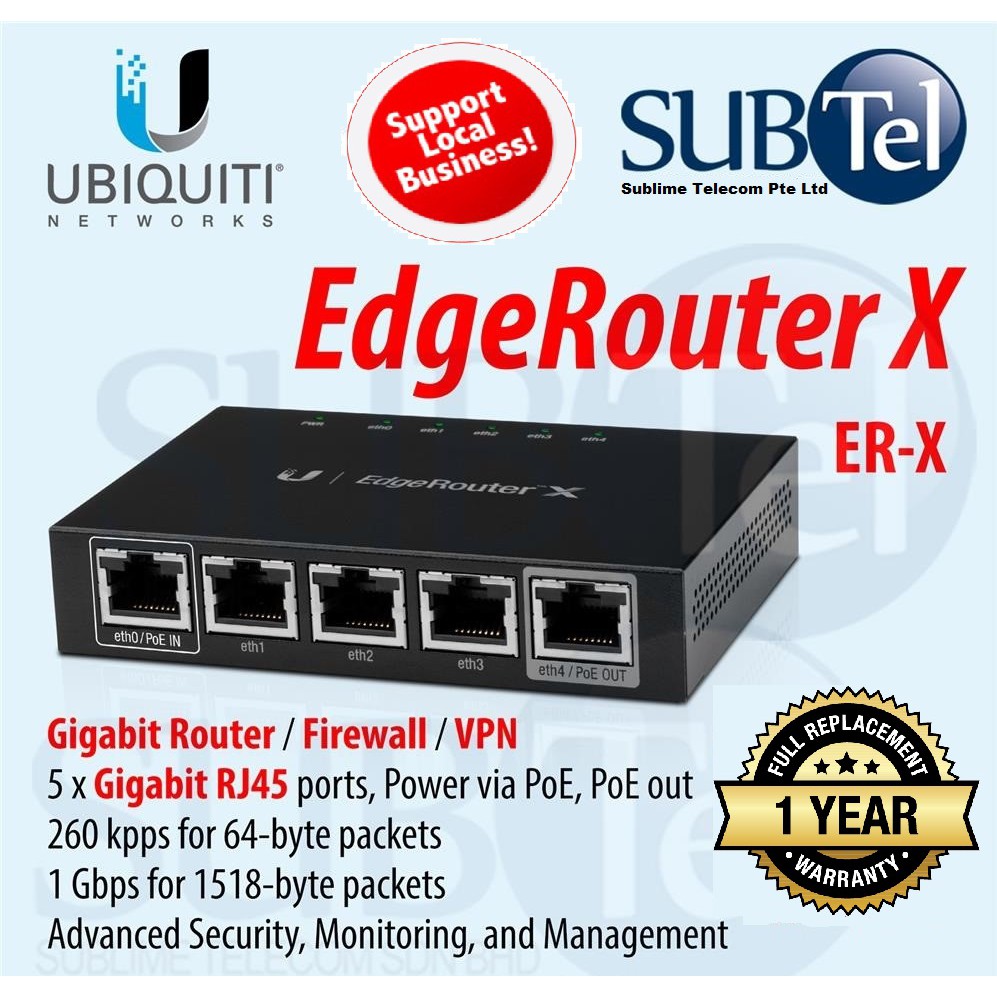 ER-X Ubiquiti Edge Router X 5 Port Gigabit UISP POE EdgeRouter Comes In ...