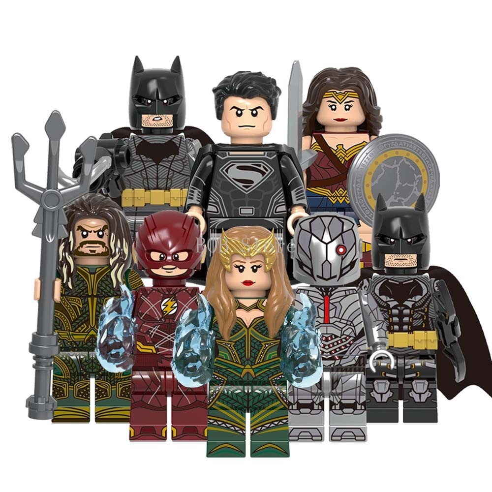 Lego Minifigures X0312 Justice League Superman Mera Batman Building ...