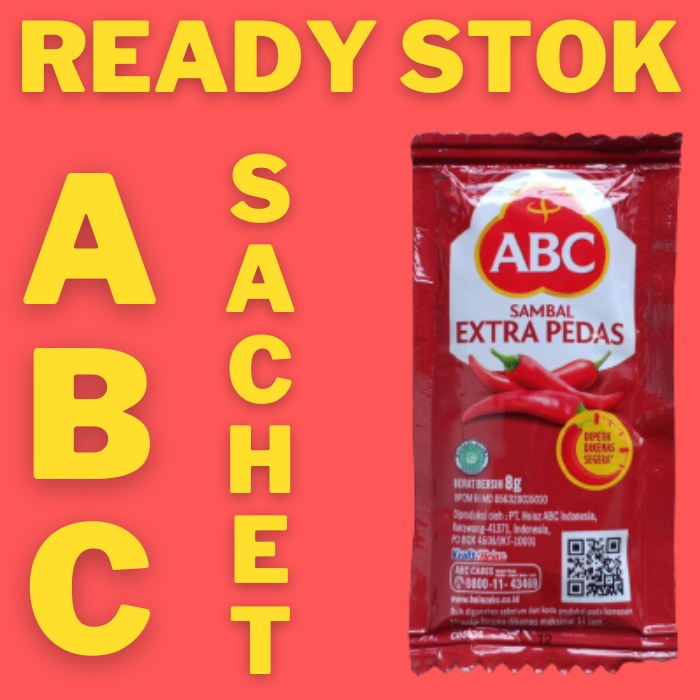 ABC Extra Spicy Chili Sauce Sachet 8g Unit per Pcs | Shopee Singapore