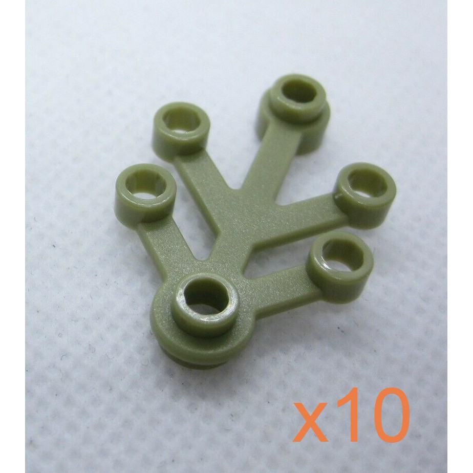 LEGO spare bricks - x10 Olive Green Plant Leaves 4 x 3 (trees 4x3 leaf ...