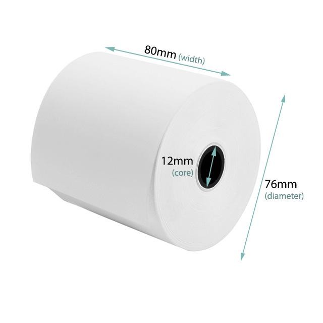 POS Receipt Roll Thermal Paper Roll 80 x 76 x 12mm (5 Rolls/Pack ...