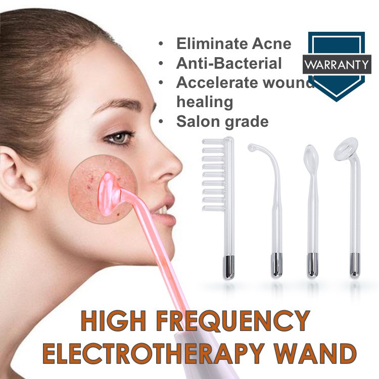 FREE MASK & Warranty High Frequency Facial Wand Face Machine Anti Acne ...