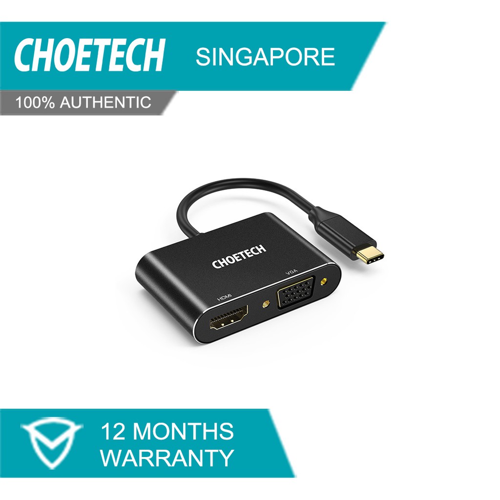 Choetech USB-C to HDMI + VGA Adapter | Shopee Singapore