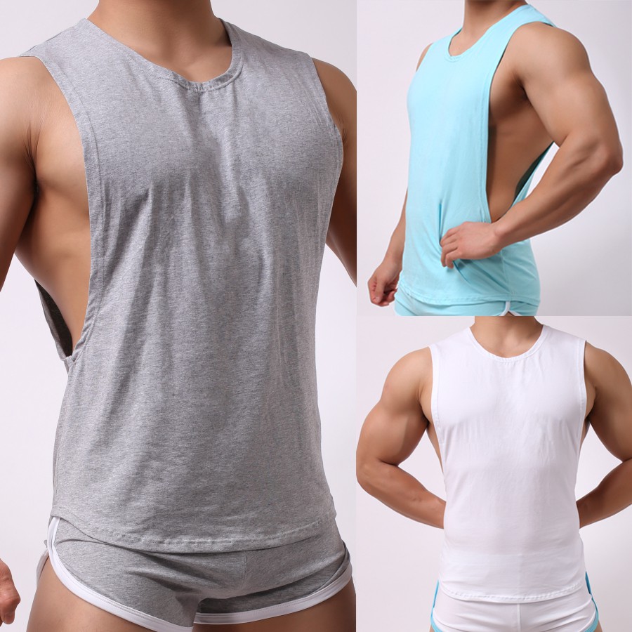 Men Bodybuilding Tank Top Plain Compression Sleeveless Gym Sports ...