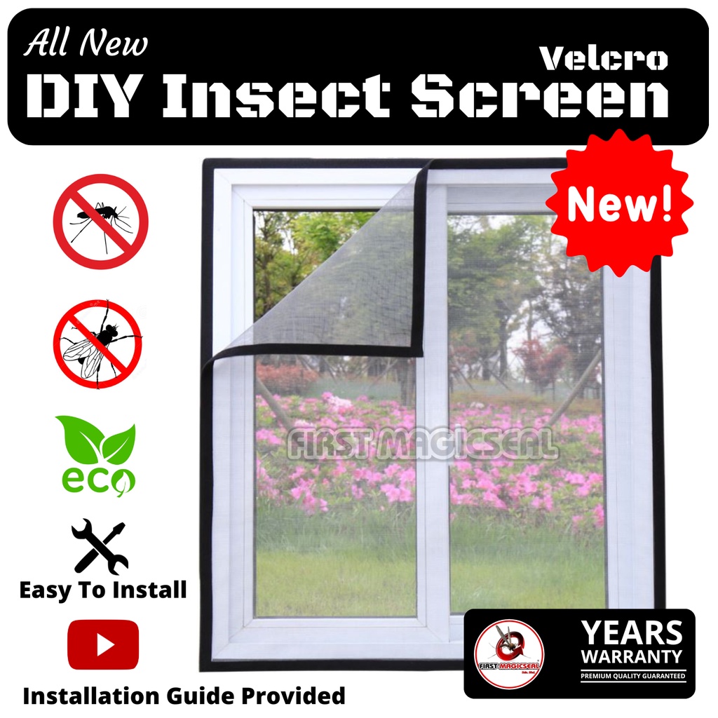 (SG Seller) 1stMagicSeal - DIY Velcro Mosquito Net Insect Screen ...