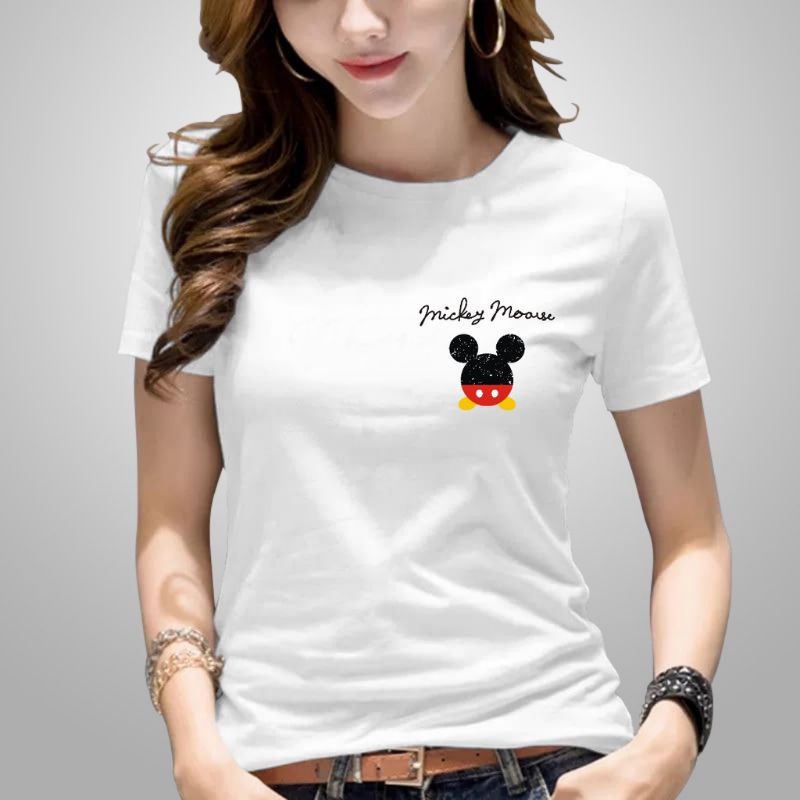 Micki MOUSE Women's T-Shirt Women's T-Shirt Combed Crewneck Women's ...