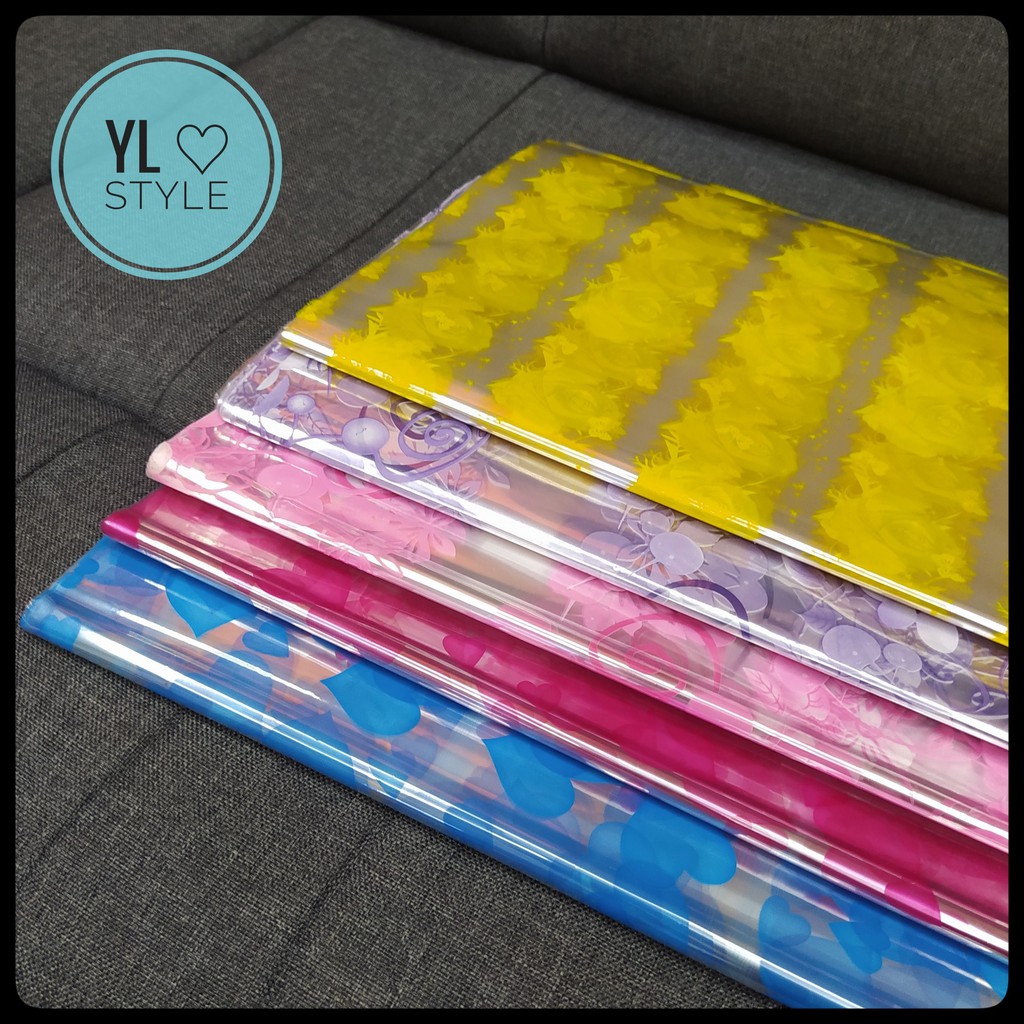 10pcs 70cm x 70cm Opp Transparent Printed Hamper Wrapping Paper ...