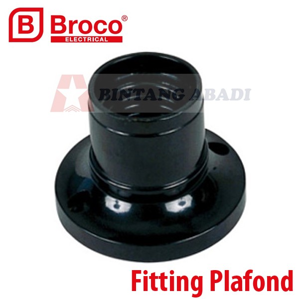 HITAM Broco Ceiling Fitting E27 Round Black 210 L / SNI Light Bulb Plug ...