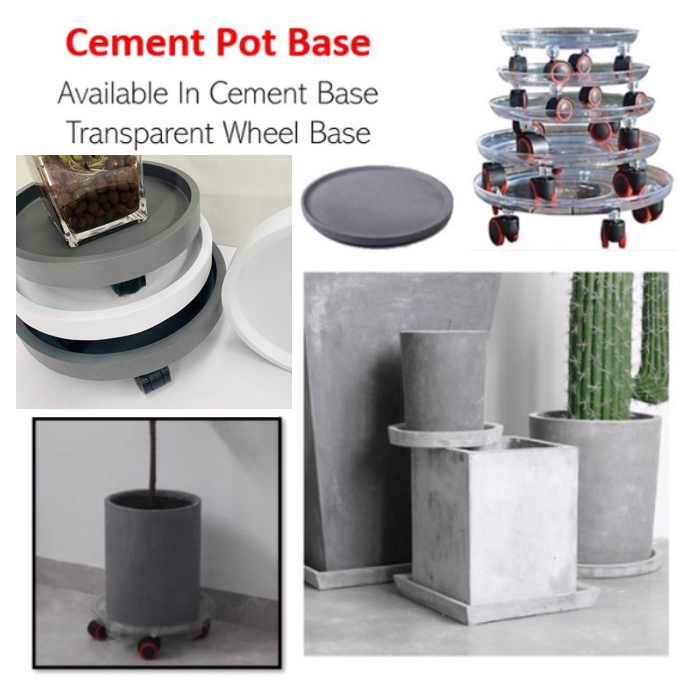 [SG SELLER] Cement Planter Pot Base Wheel Planter Base Base Potted ...