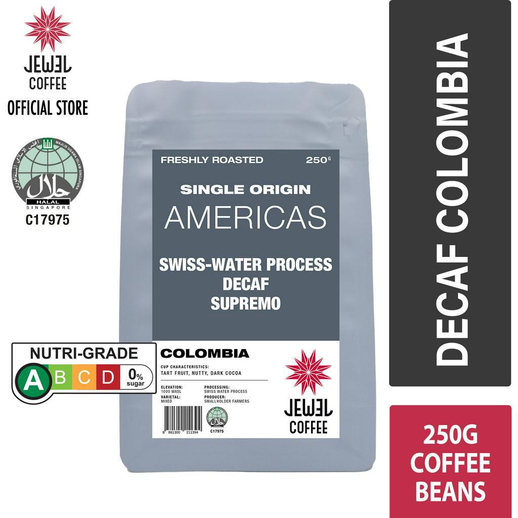 Jewel Coffee Decaf Colombia - Coffee Beans 250g (Halal Certified ...