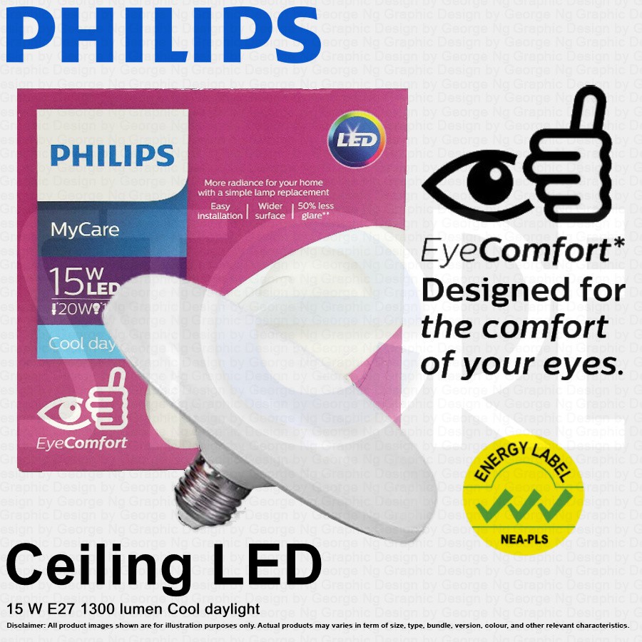 PHILIPS UFO Ceiling LED Cool Daylight E27 15W 1300 lumen / 24W 2250 ...