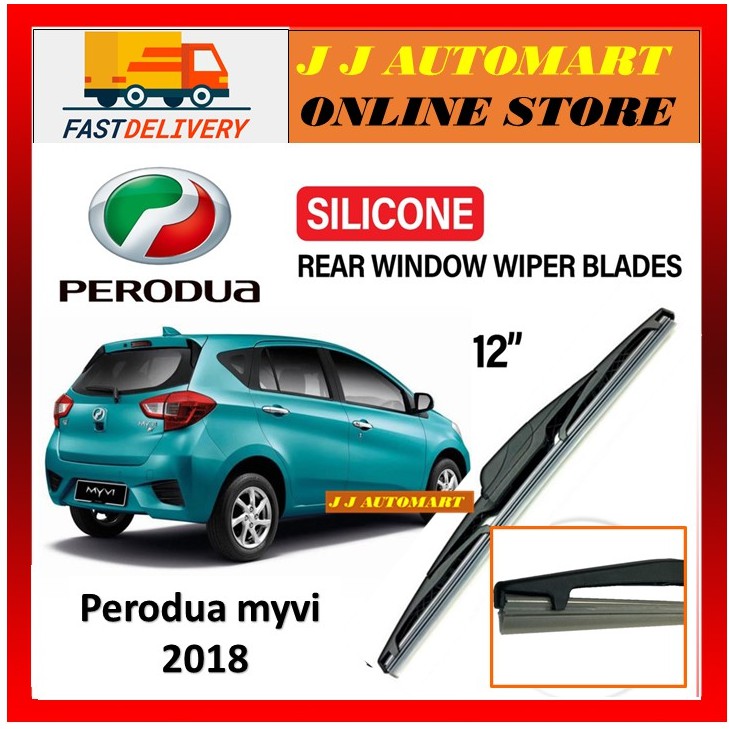 PERODUA MYVI 2018-2021 Present | 12" Rear Window SILICONE Wiper Blades ...