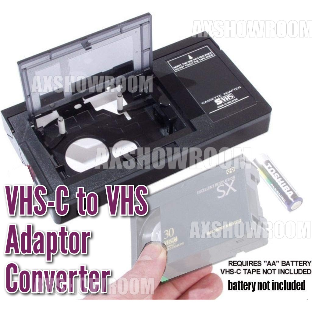 VHS-C VHSC to VHS adapter. Battery operated | Shopee Singapore