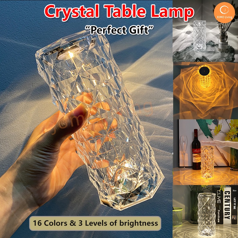 SG Ready Stocks Diamond Table Lamp Crystal Side Table Lamp Dining Table ...