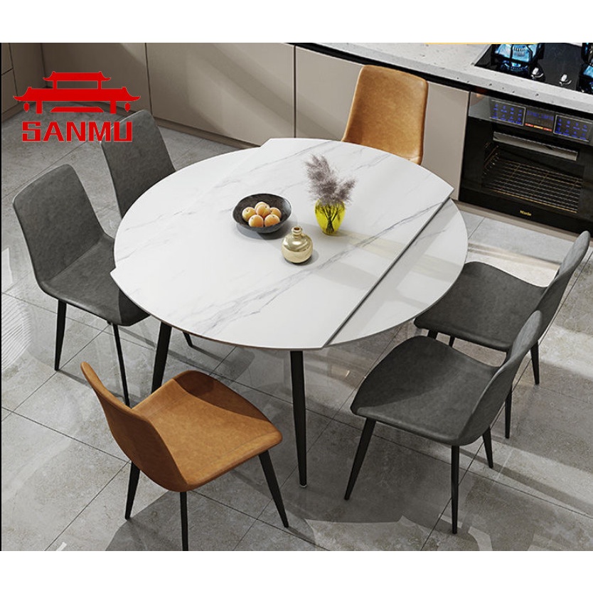 Rock Board Dining Table Folding Telescopic Dining Table Retractable ...
