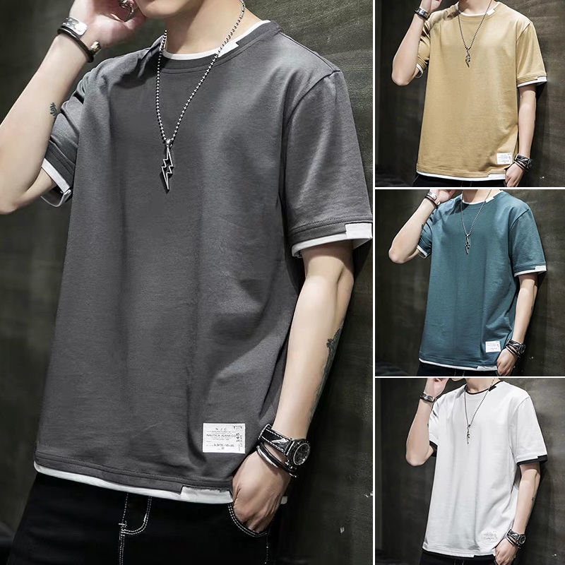 Mens Korean Fashion Short Sleeve T Shirt Shopee Singapore