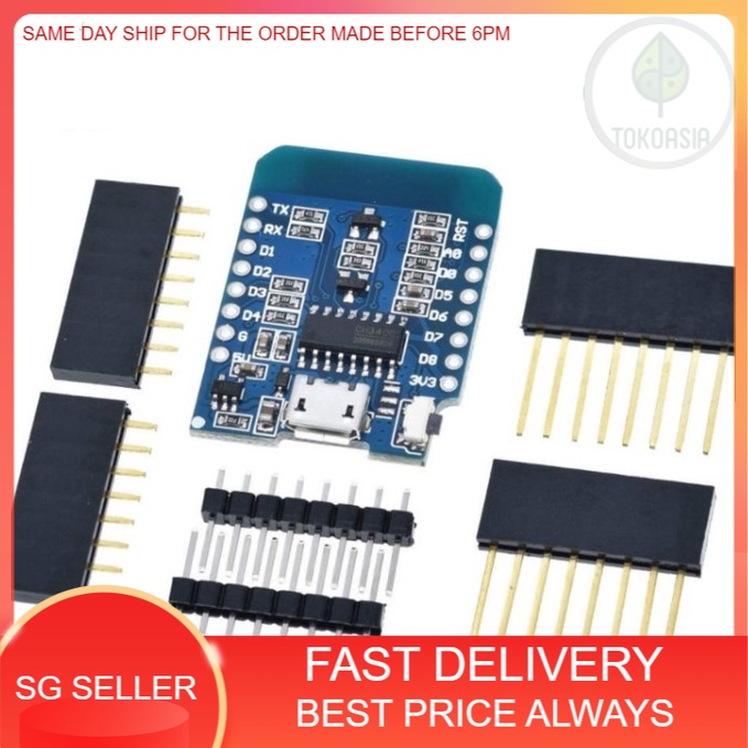 Ready Stock Wemos D1 Mini Nodemcu 4m Bytes Lua Wireless Wifi Iot Arduino Esp8266 Esp 12 Esp