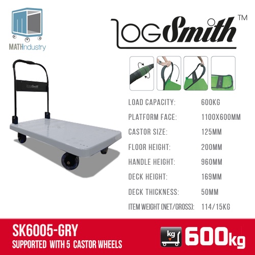 *EASY FOLD* 600kg Foldable Plastic Folding Trolley Push Cart Hand Truck ...