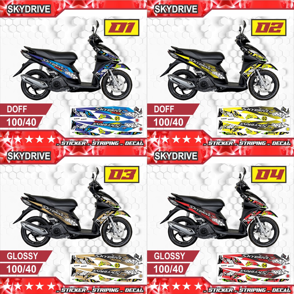 Suzuki skydrive semifullbody striping decal sticker, shark variation ...