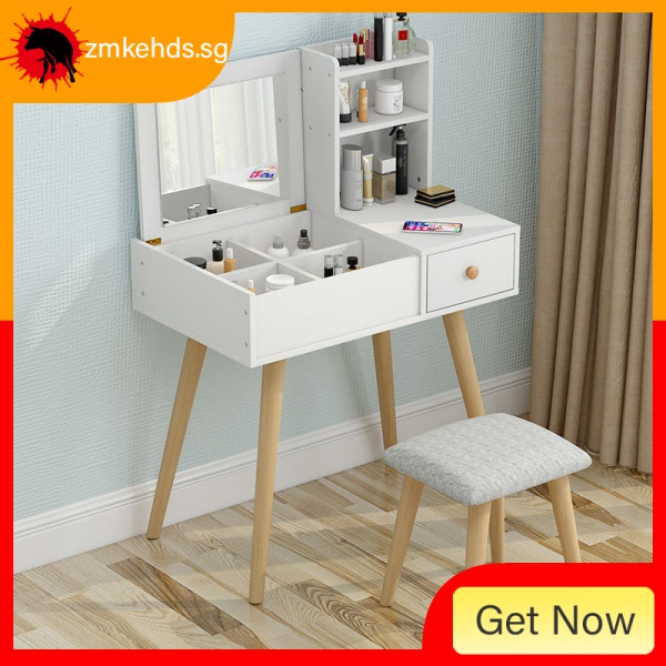 (MUWU) Simple Clamshell Dressing Table Storage Cabinet Integrated ...