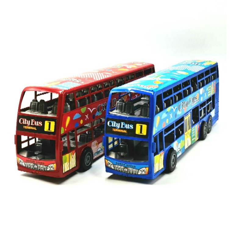 Toy Double Decker Bus Super Long Bus Toy Fire Engine Inertia Toy ...