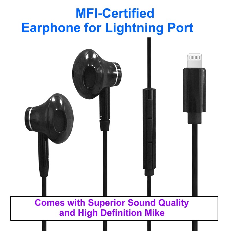 Lightning Connector High Fidelity Earphone with High Definition Mike ...