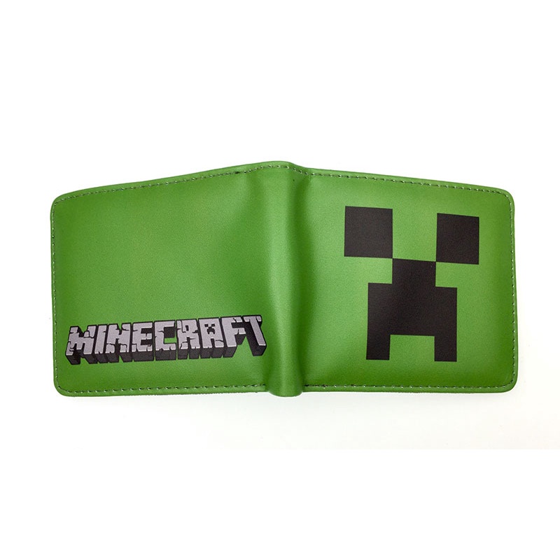 Minecraft Short Wallet PU Material Half-Fold Leather Card Holder Coin ...