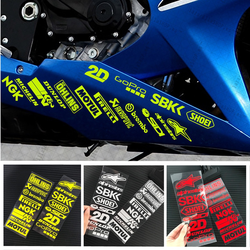 Motorcycle Reflective Stickers MOTOGP SBK 2D Sponsor Series Stickers ...