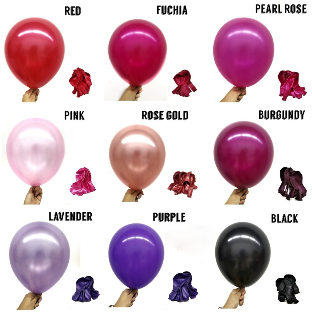 100pcs 12 INCH Red Wine Burgundy Rose Gold Balloon Thicken Latex Neo ...