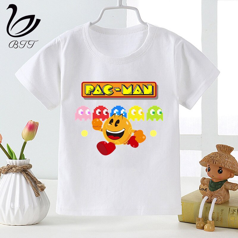 Kids Game Pac-Man Eat Ghost Funny T-shirt Kids Summer O-Neck Tops ...