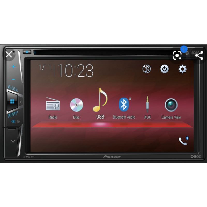 PIONEER AVH-G225BT In-Dash Double-DIN DVD Multimedia AV Receiver with 6.2′′ WVGA Touchscreen ...