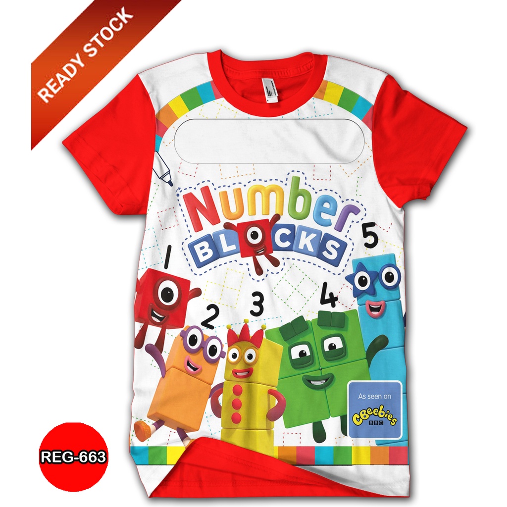 Children's Numberblocks T-shirt Number blocks 3D Printing REG-663 ...
