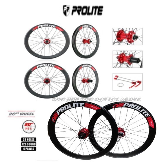 Prolite Wheelset for 20 inch (451) Folding Bike 6 bolt Disc Support 8 ...