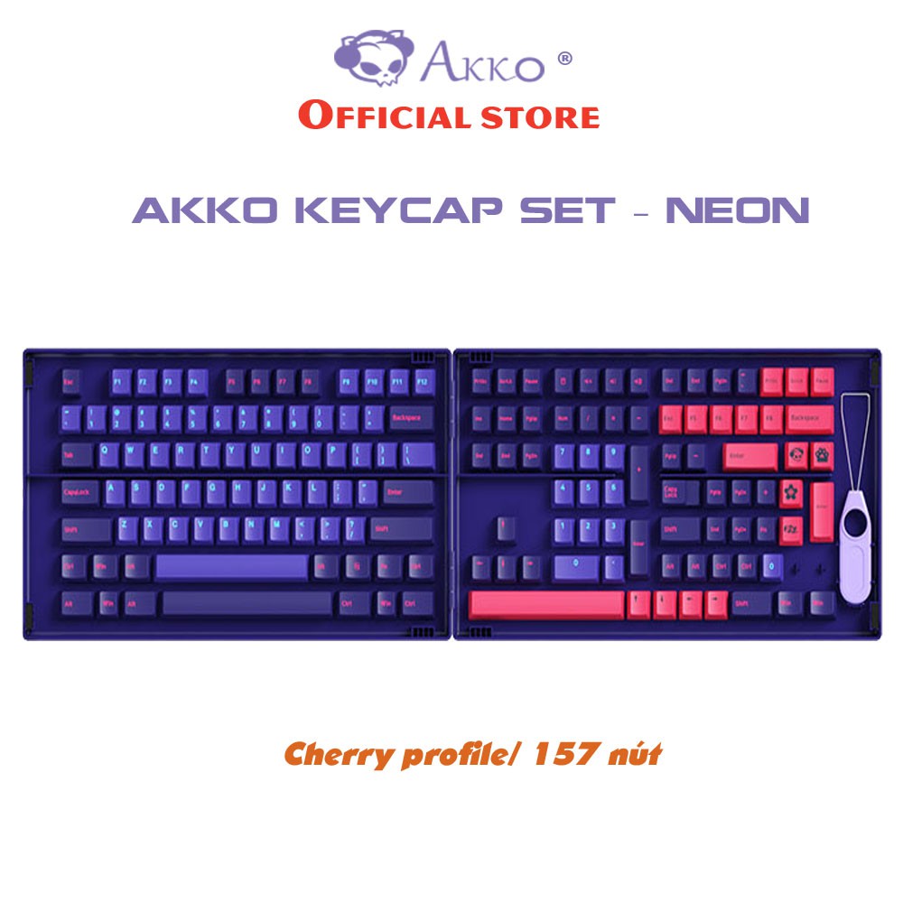 Keycap AKKO NEON (PBT Double-Shot, Cherry profile, 157 Buttons ...