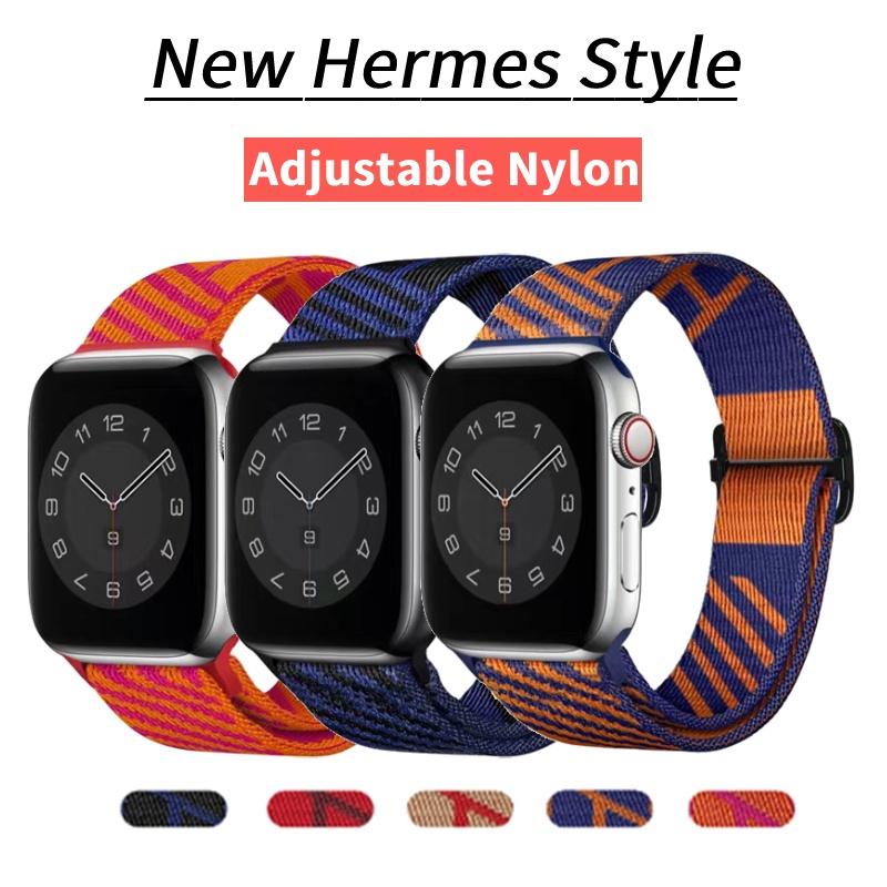 for iWatch Adjustable Fabric Nylon Strap Herme s Color for Watch Ultra ...
