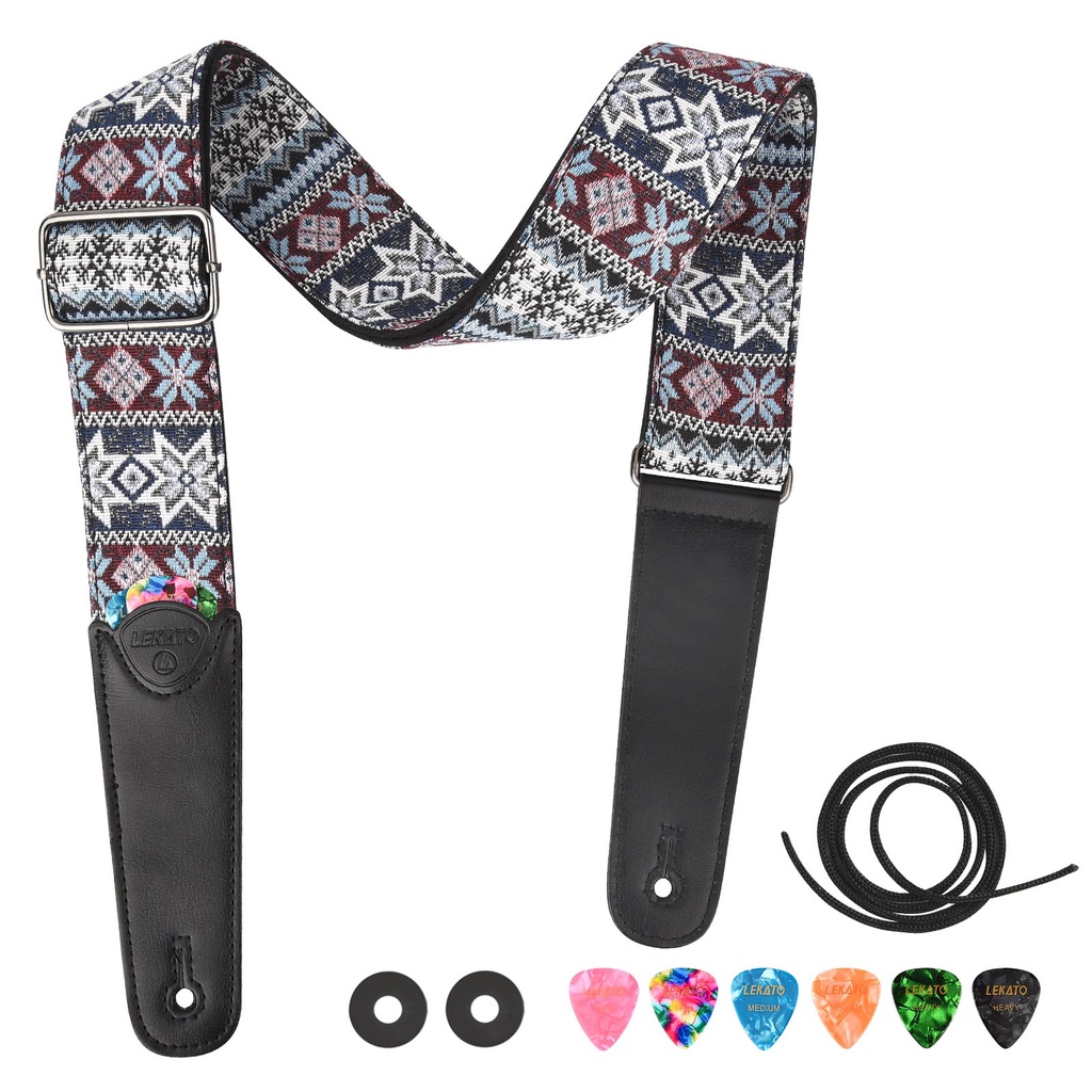 LEKATO Guitar Strap Acoustic Electric Bass Strap Guitar Belt Guitar ...