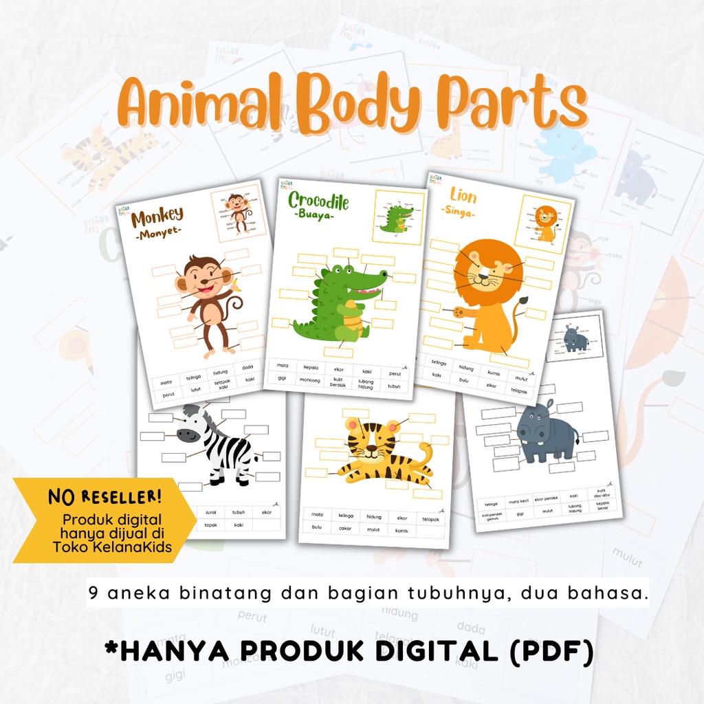 Printable Worksheet Learning Animal Body Parts Animals Body Part Work ...
