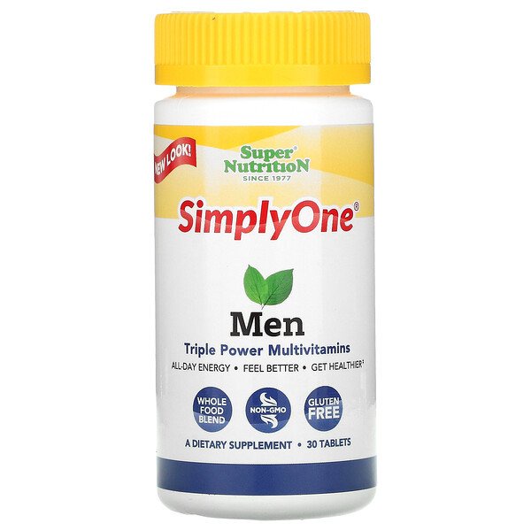 Super Nutrition, SimplyOne, Men, Triple Power Multivitamins, 30 Tablets | Shopee Singapore