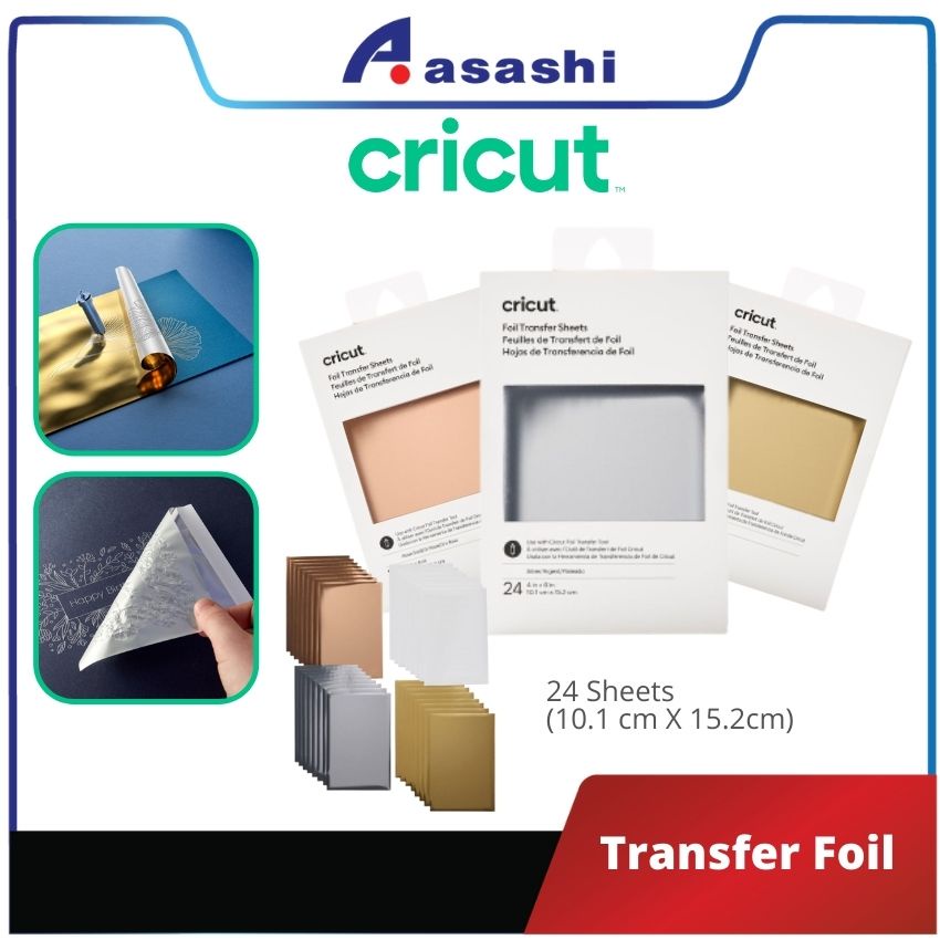 Cricut Transfer Foil Silver / Rose Gold / Gold - 24 Sheets (10.1 cm X ...