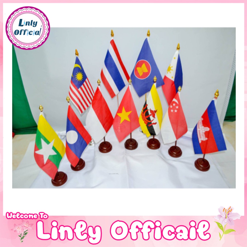 Asean Table Flag Complete Set 11 Flags Strong And Durable Made Of Fine ...