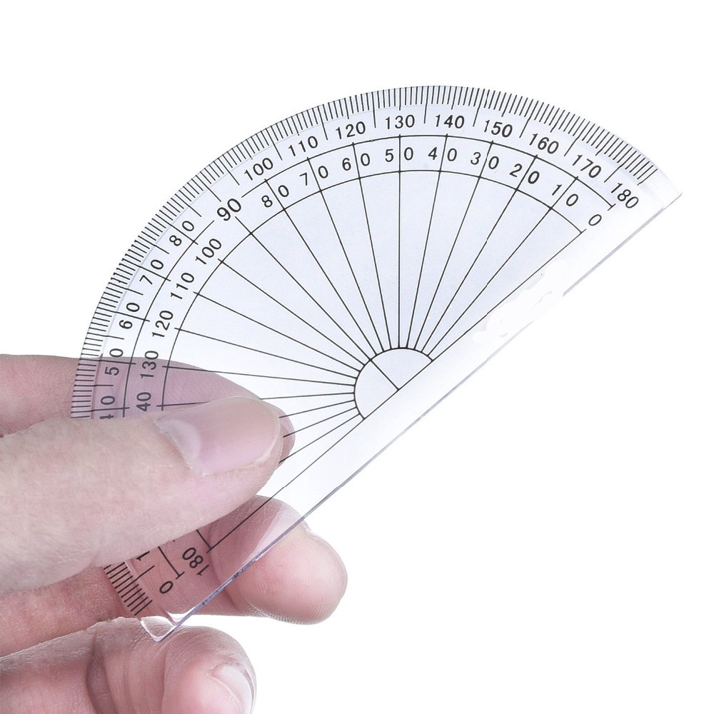 1 Piece Clear 180 Degree Protractor Angle Measurement Rulers School ...